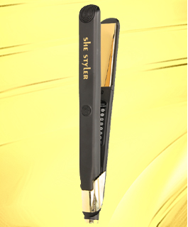 shehair® Platinum hair stylers | Gold hair straighteners